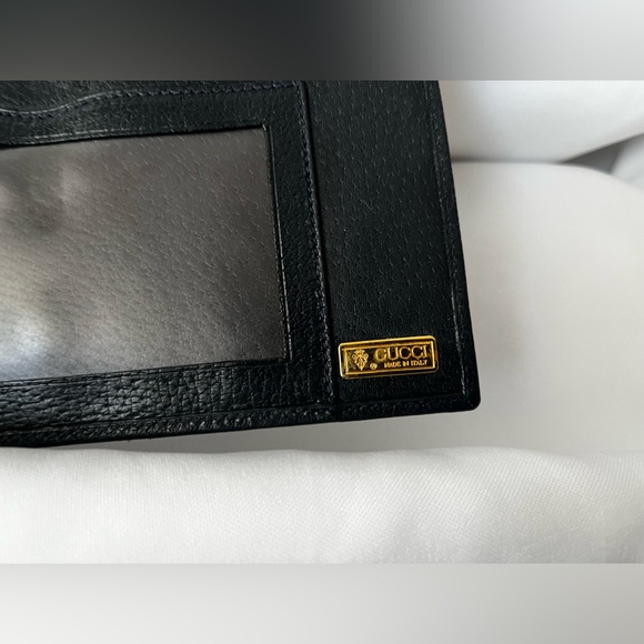 Gucci | Bags | Gucci Vintage Accessory Collection Navy Monogram Leather ...